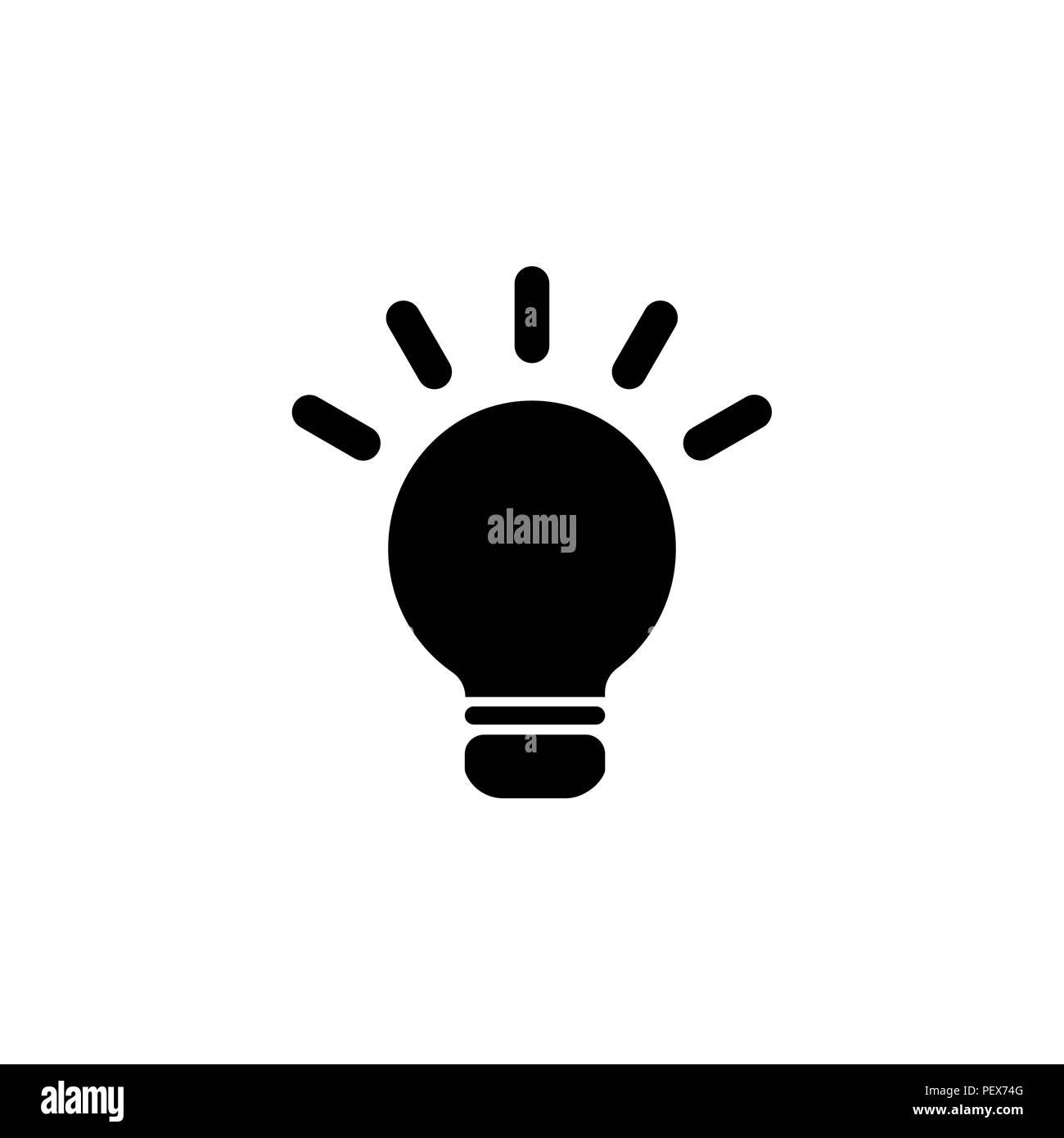 Light bulb icon sign Black and White Stock Photos & Images - Alamy