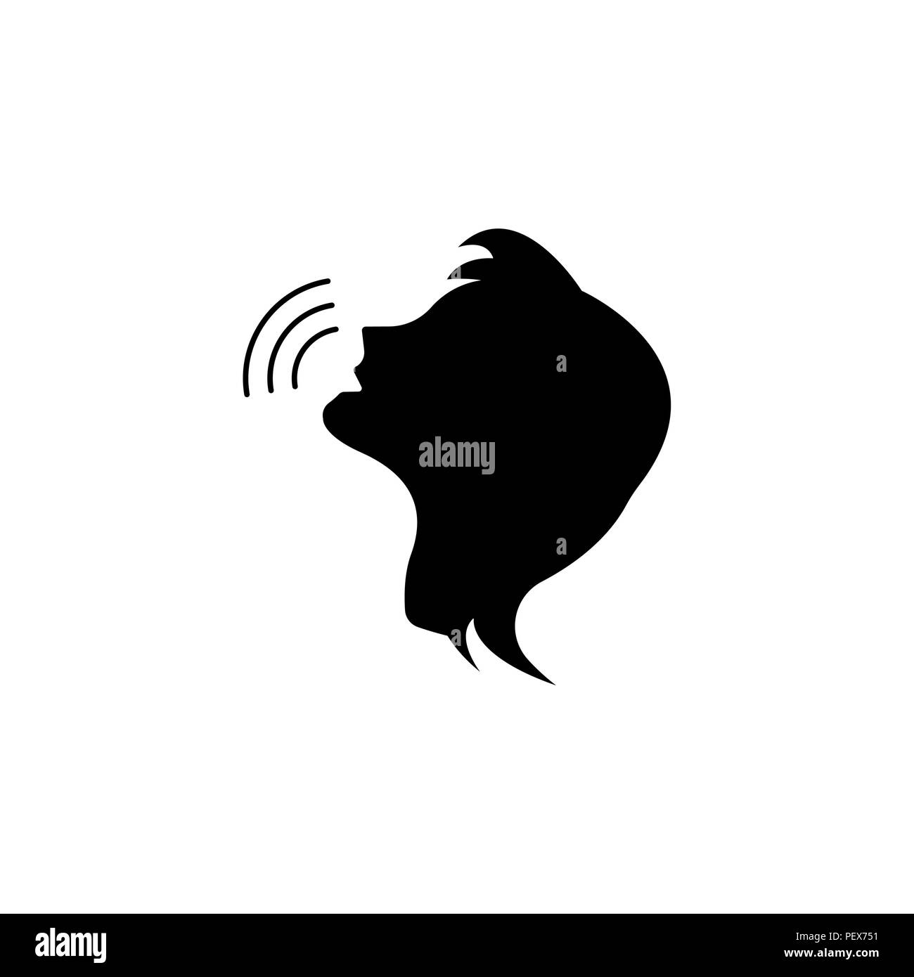 Voice command control icon. person talking icon Stock Vector Image ...