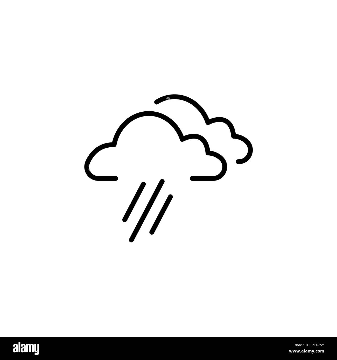 cloud rain line icon black on white background Stock Vector Image & Art ...