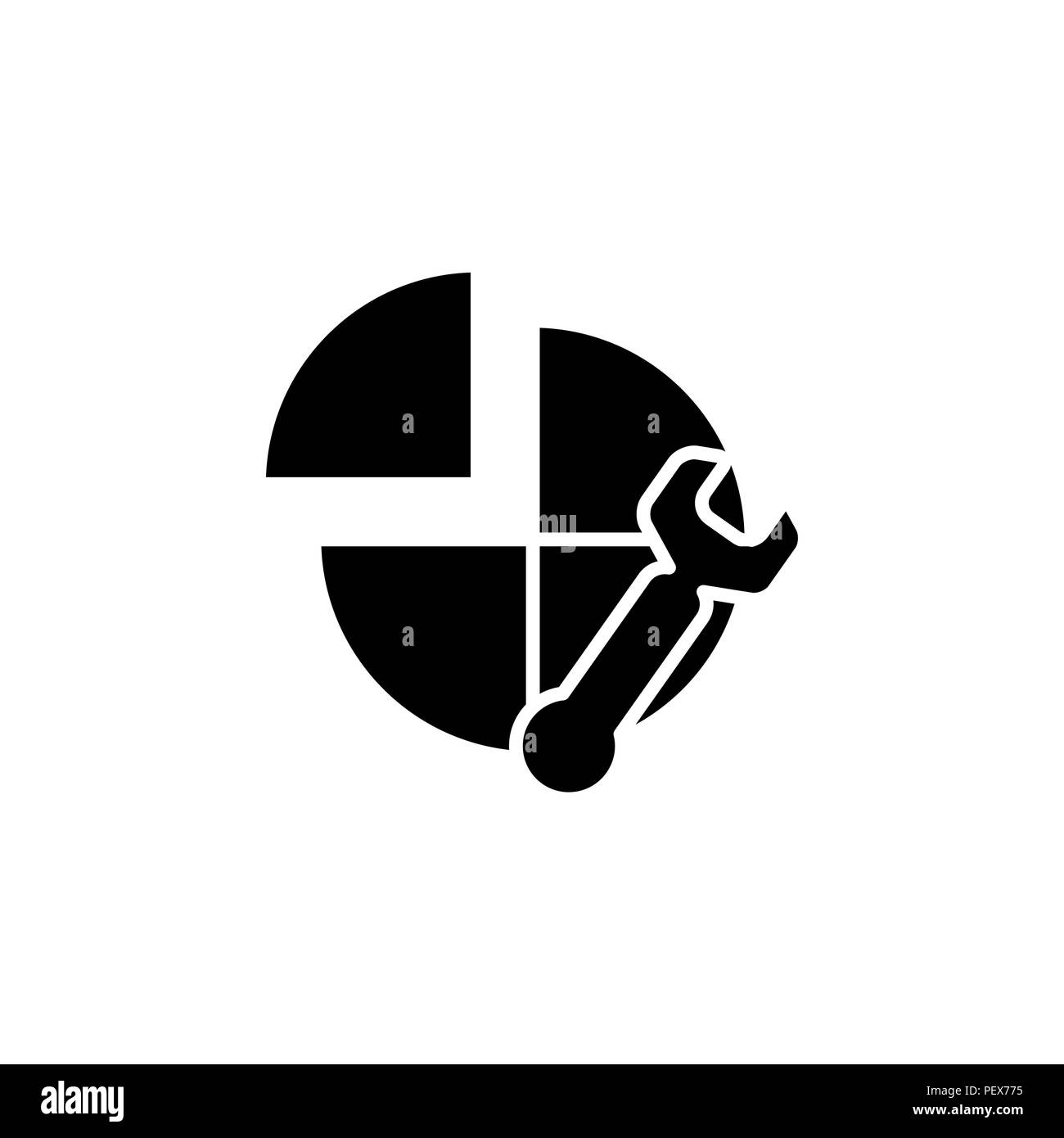 Settings icon. vector illustration black on white background Stock ...