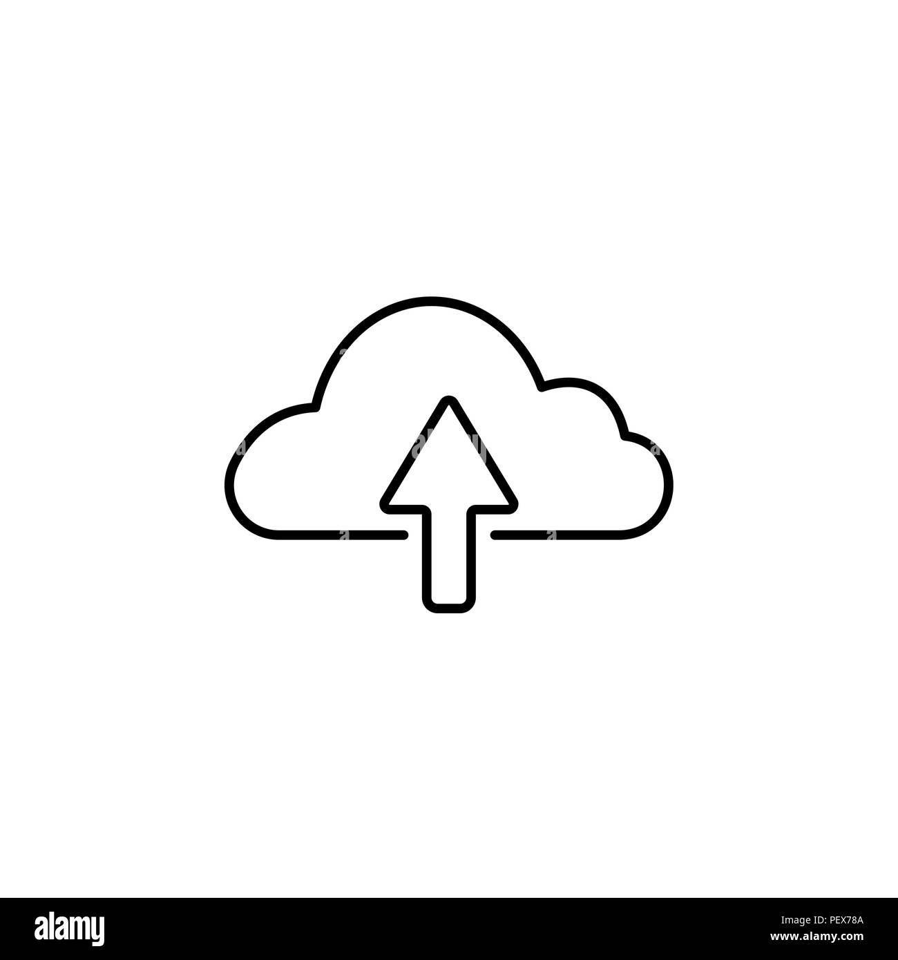 cloud upload line icon black on white background Stock Vector Image & Art - Alamy