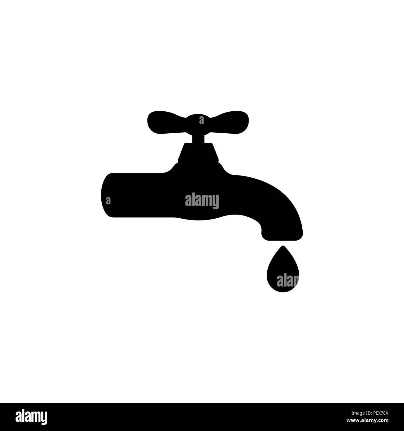 Water tap vector icon black on white background Stock Vector Image ...