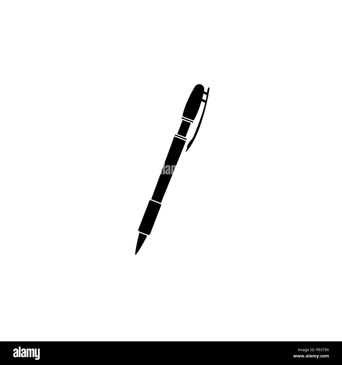 Vector ballpoint pen icon black on white background Stock Vector Image ...