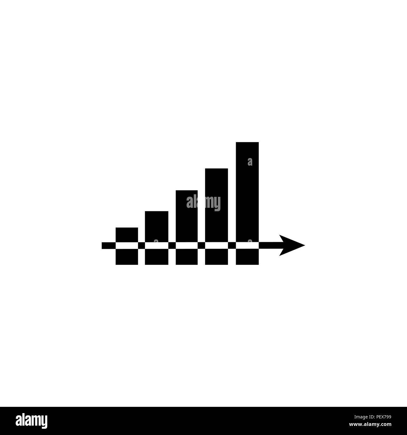 Vector growing graph icon black on white background Stock Vector Image ...