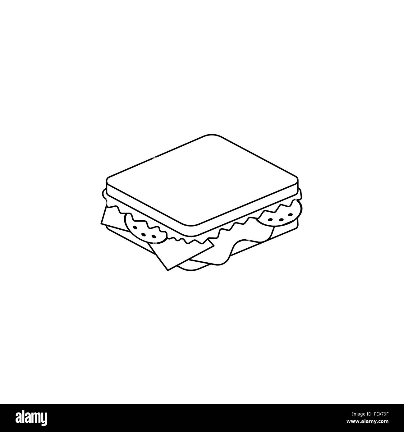 sandwich line icon. vector illustration black on white background Stock ...