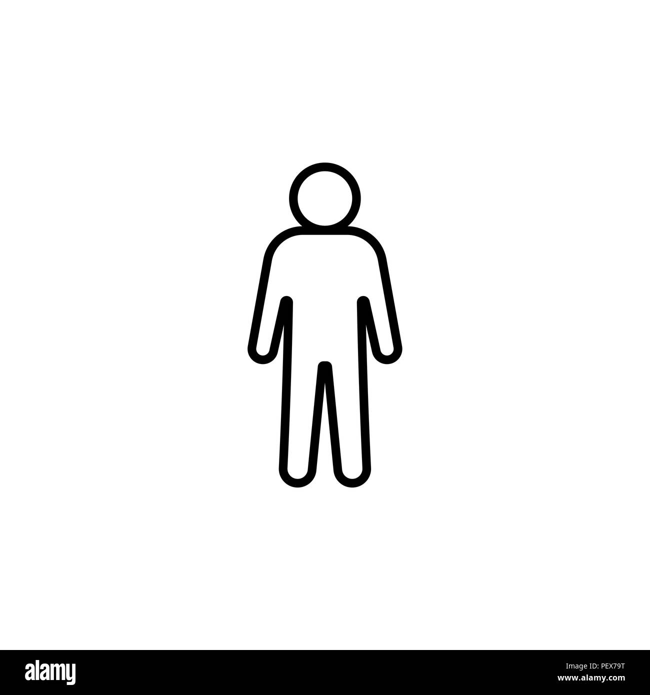 Man - vector line icon black on white background Stock Vector Image ...