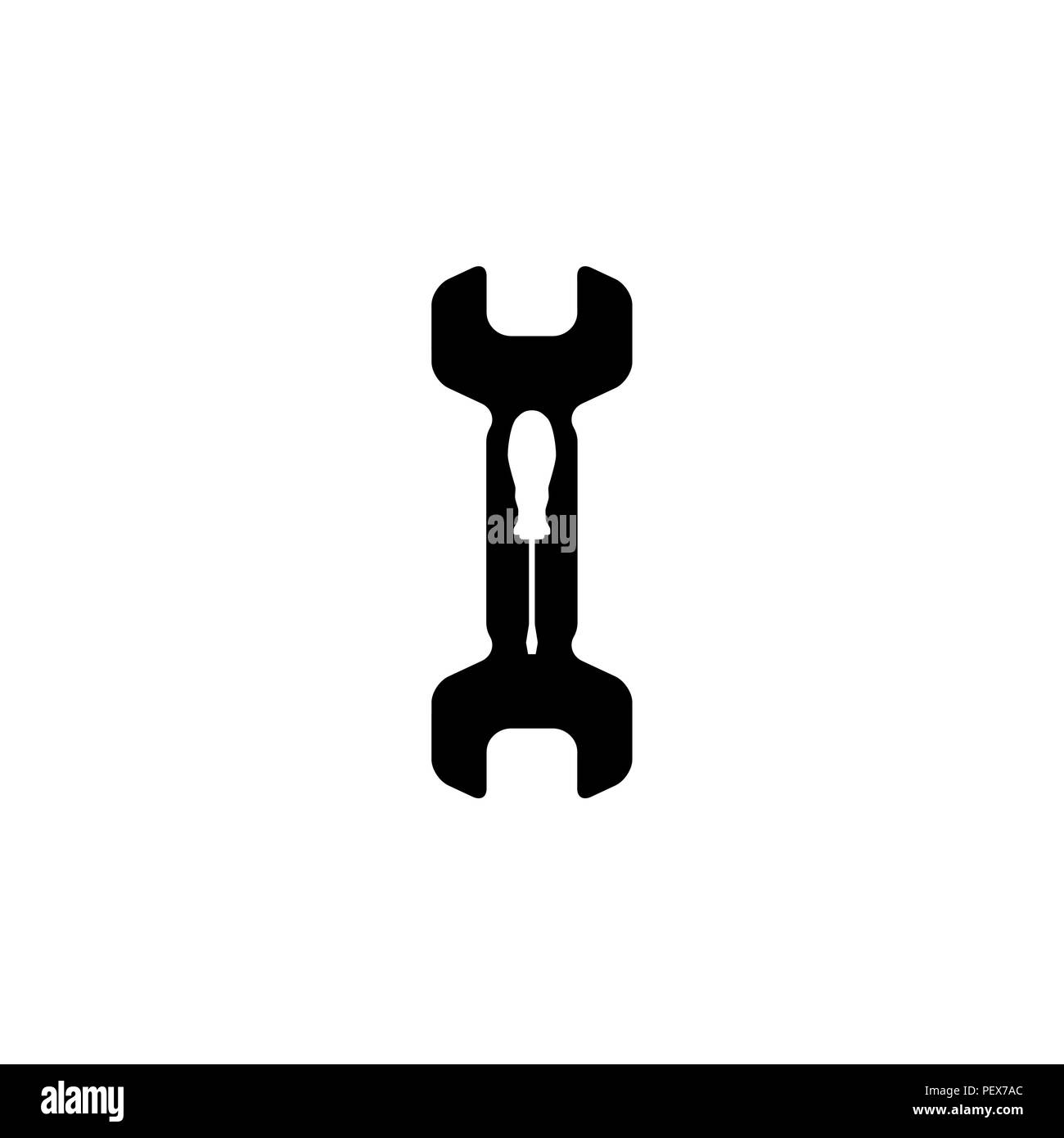 Simple Tools or Repair Icon black on white background Stock Vector ...