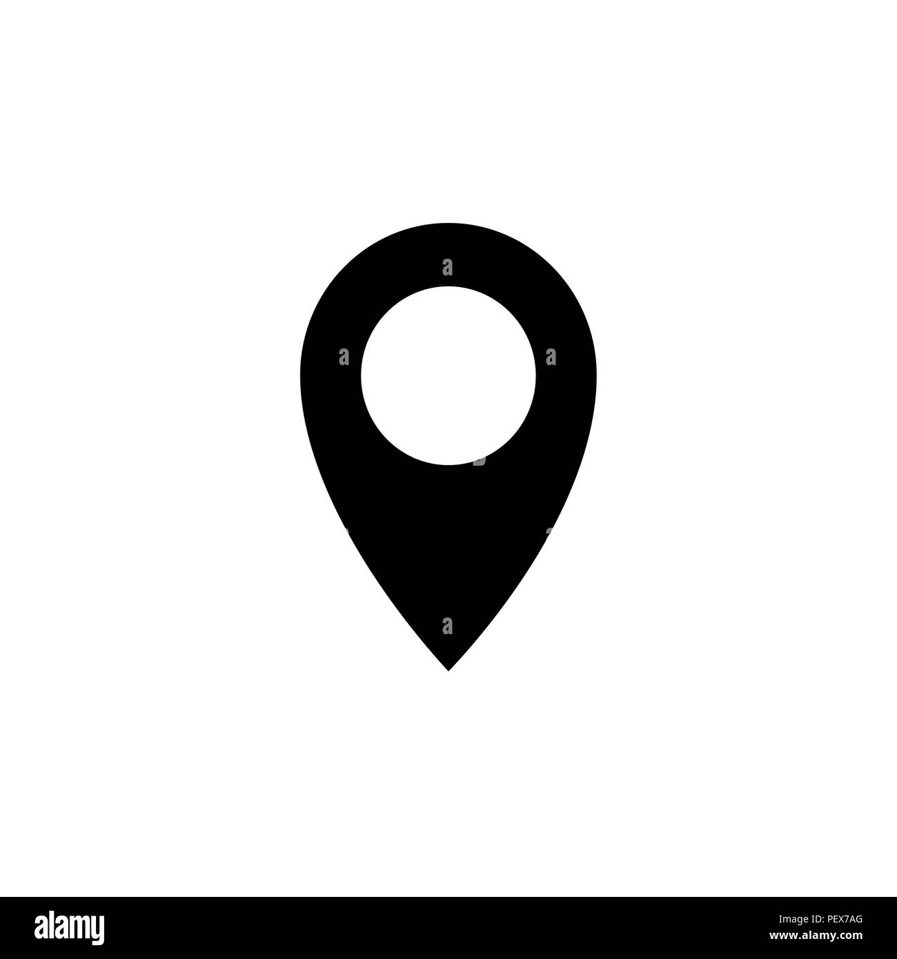 Map pointer flat icon black on white background Stock Vector Image ...