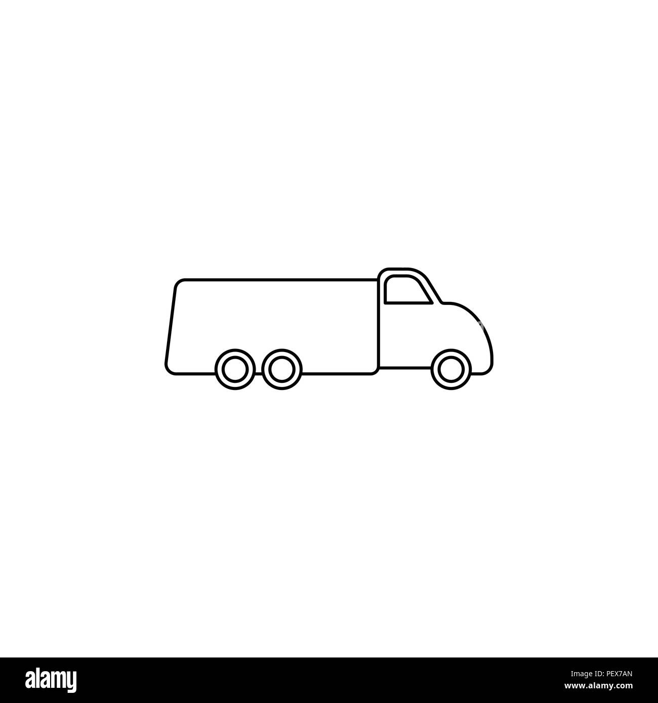truck line icon. vector illustration black on white background Stock ...