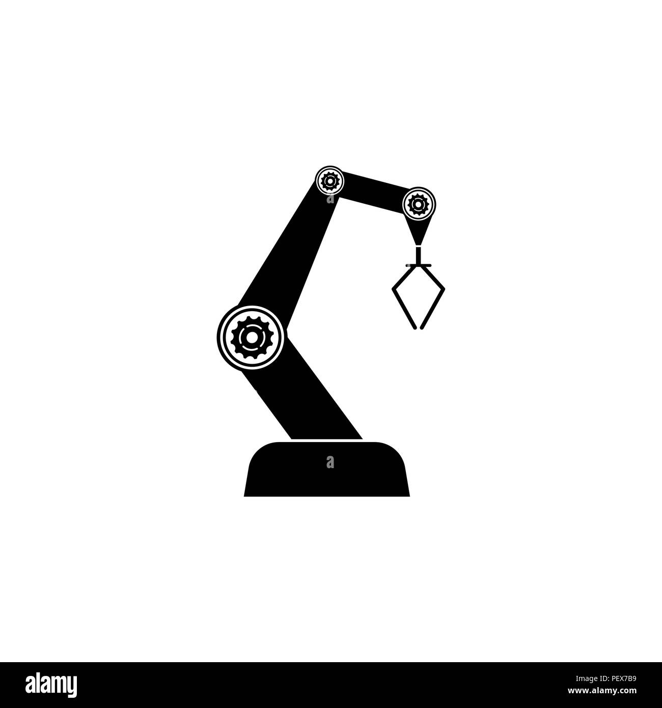 industry robot icon. vector illustration black on white background ...