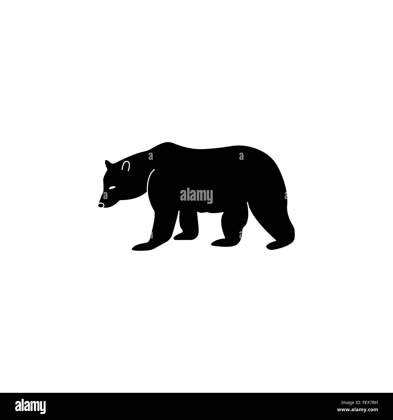 Bear symbol - vector illustration black on white background Stock ...