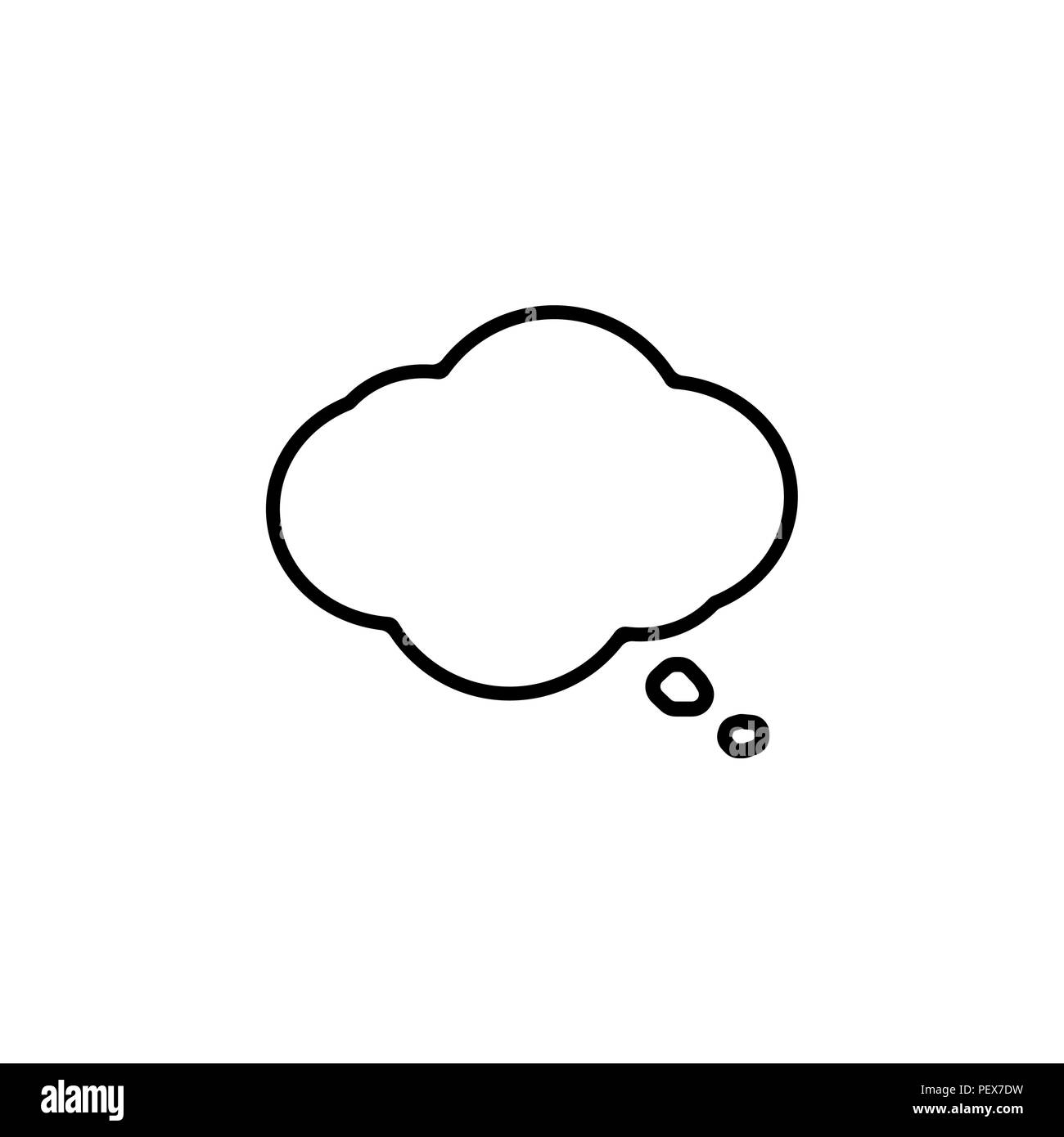 Cloud thinking icon black on white background Stock Vector Image & Art ...