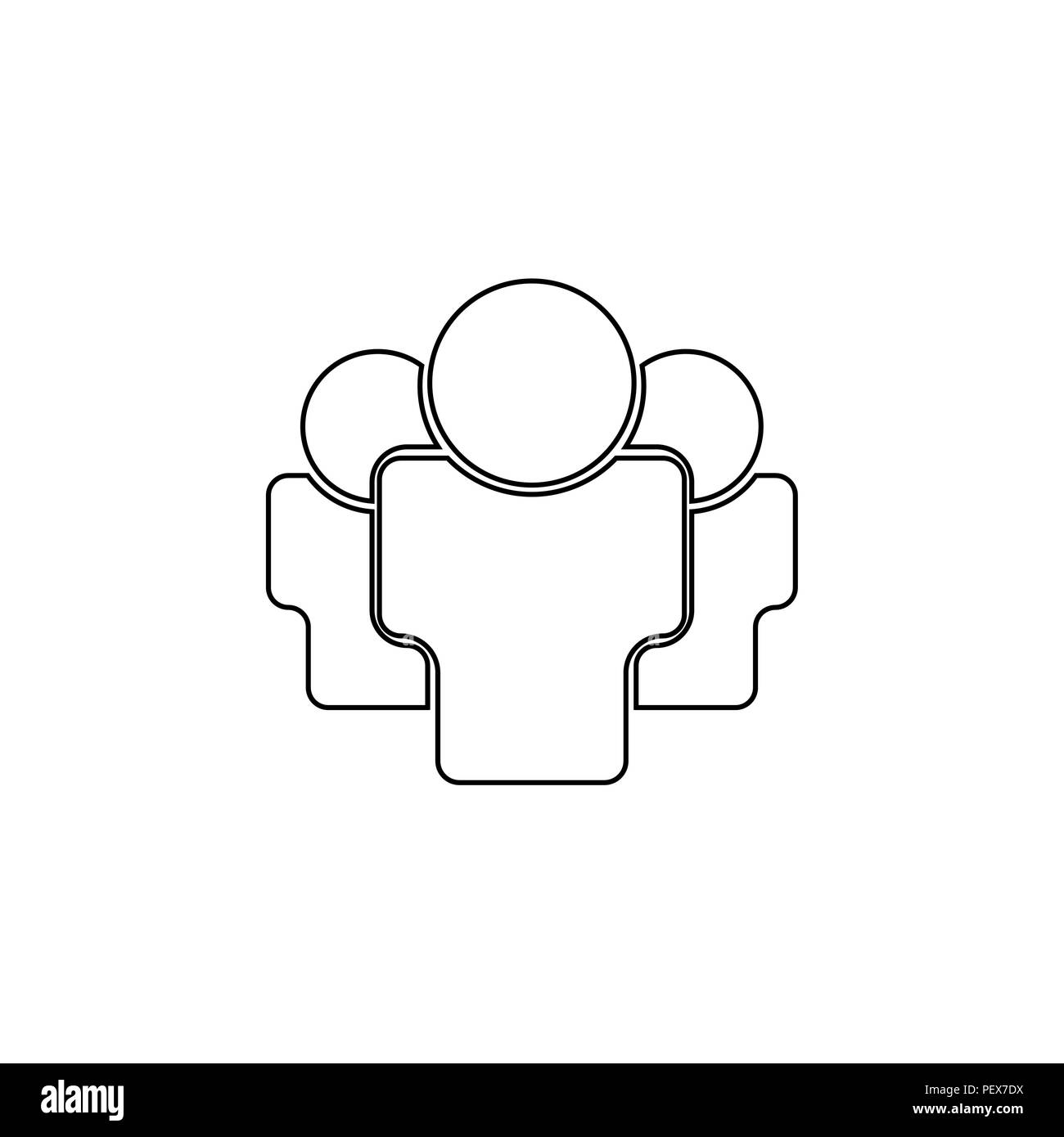 people line icon. vector illustration black on white background Stock ...