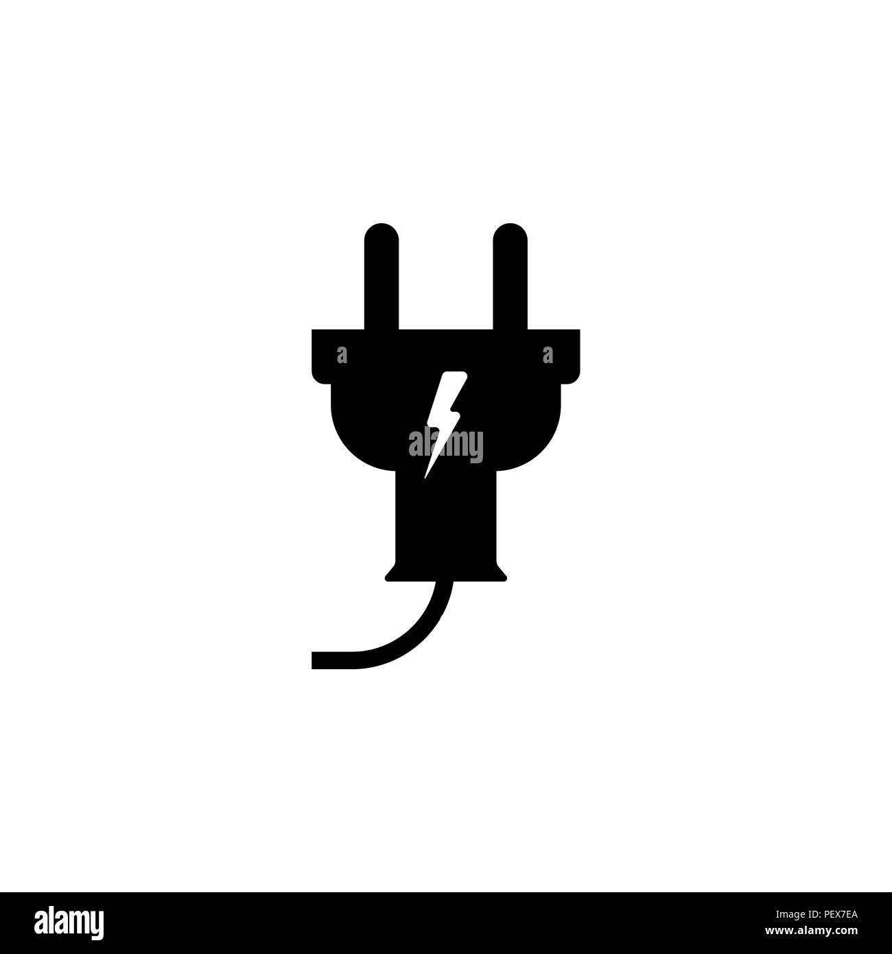 plug icon, vector illustration black on white background Stock Vector ...
