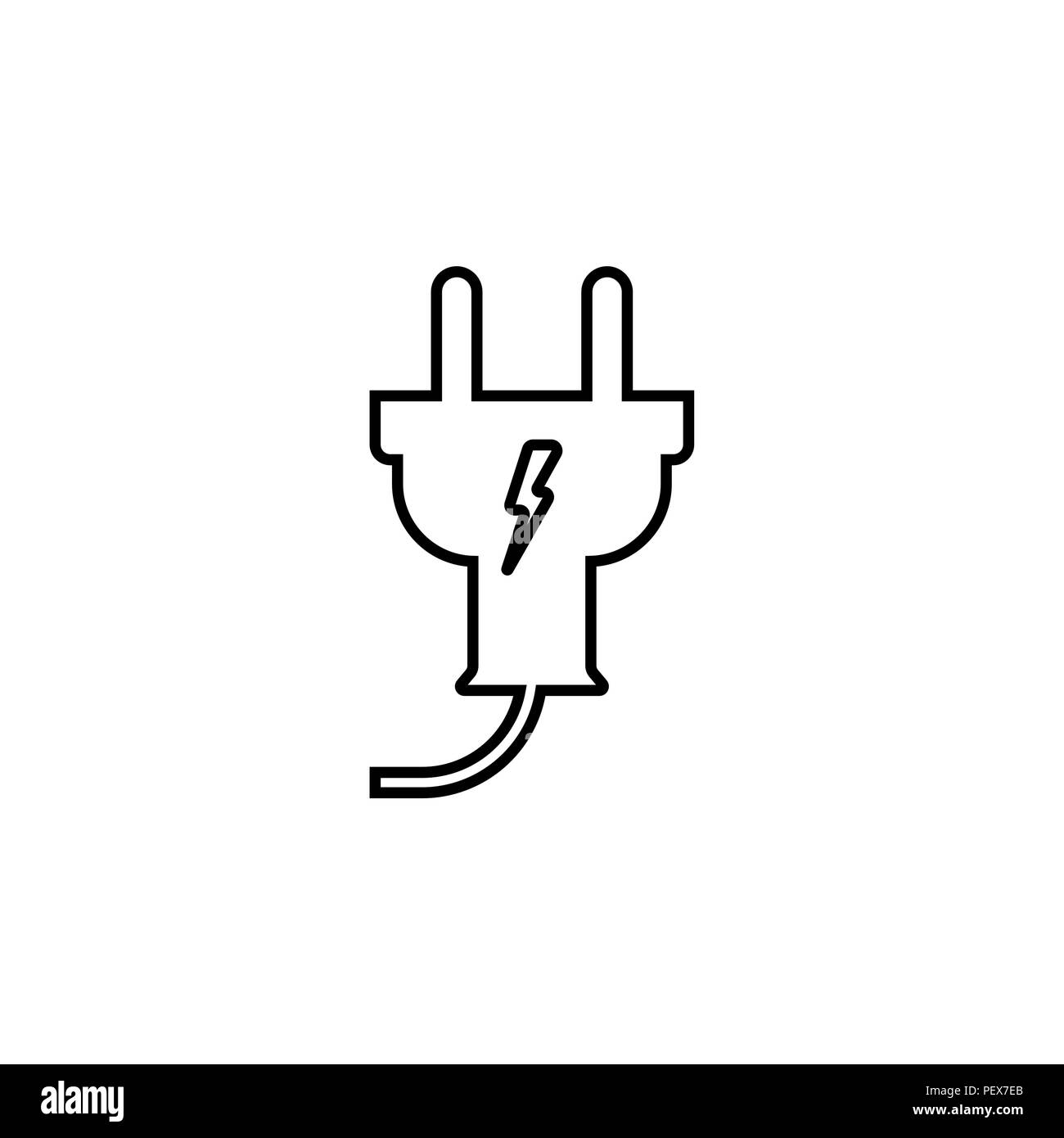 plug line icon, vector illustration black on white background Stock ...