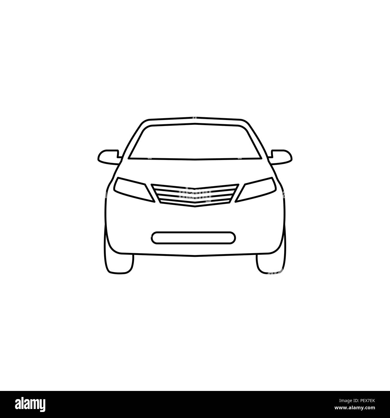 Car line icon. vector illustration black on white background Stock ...
