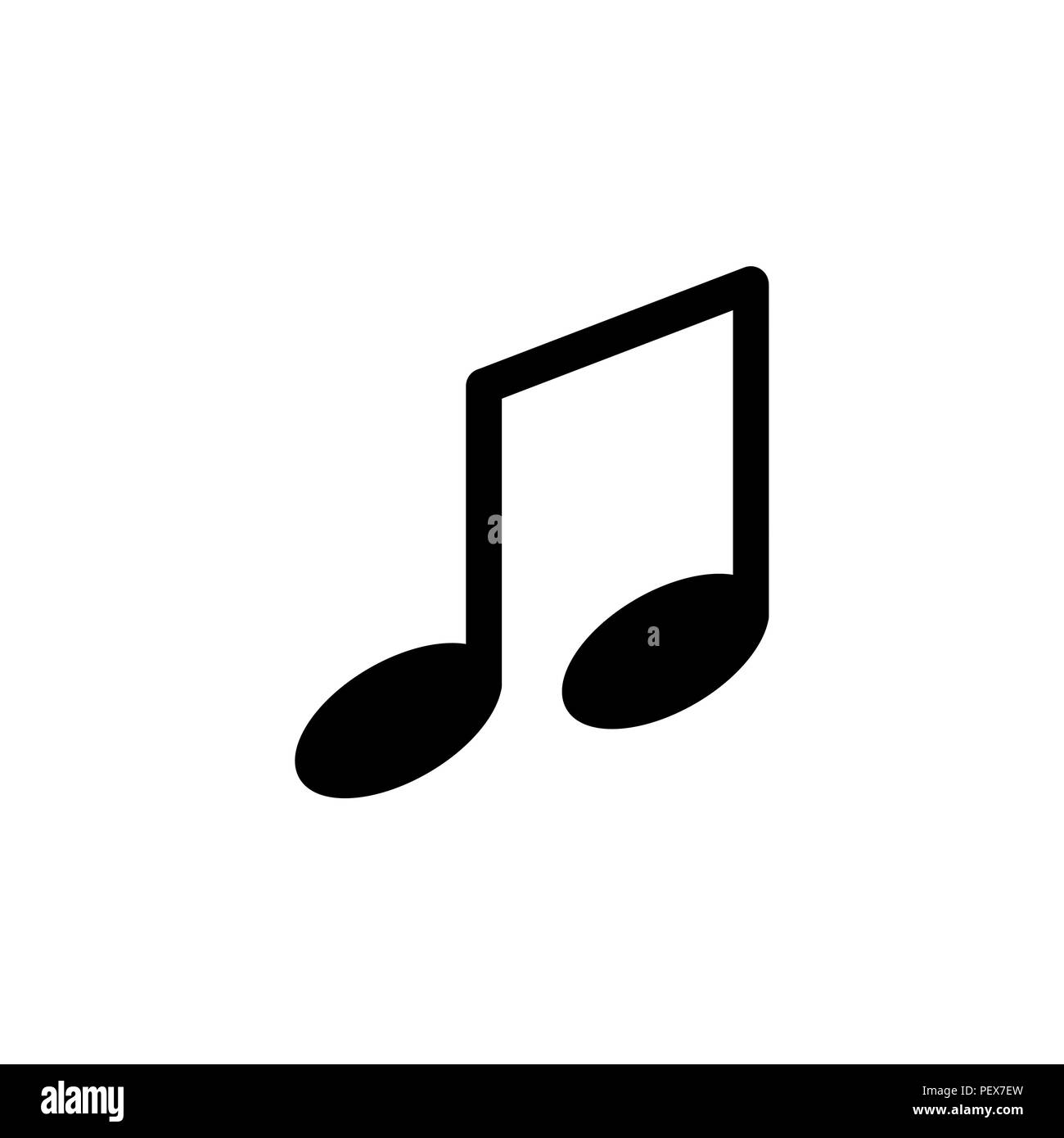 note (music) icon isolated. vector illustration black on white ...