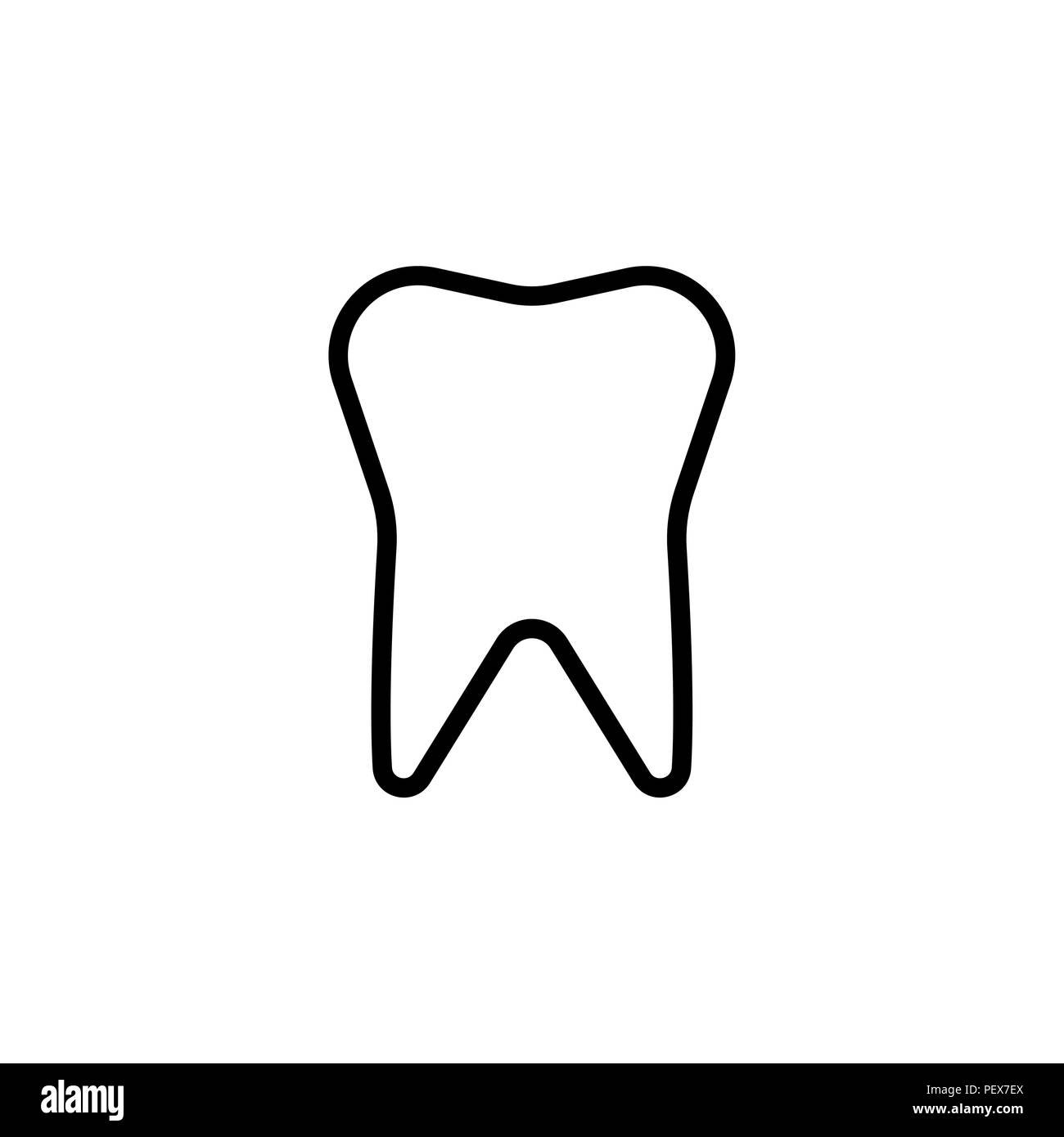 tooth line icon. vector illustration black on white background Stock ...