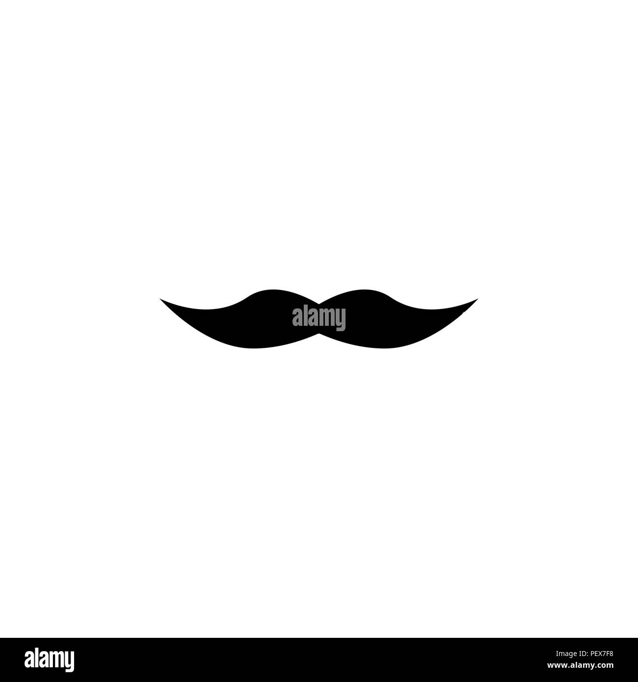 Retro mustache vector icon black on white background Stock Vector Image ...