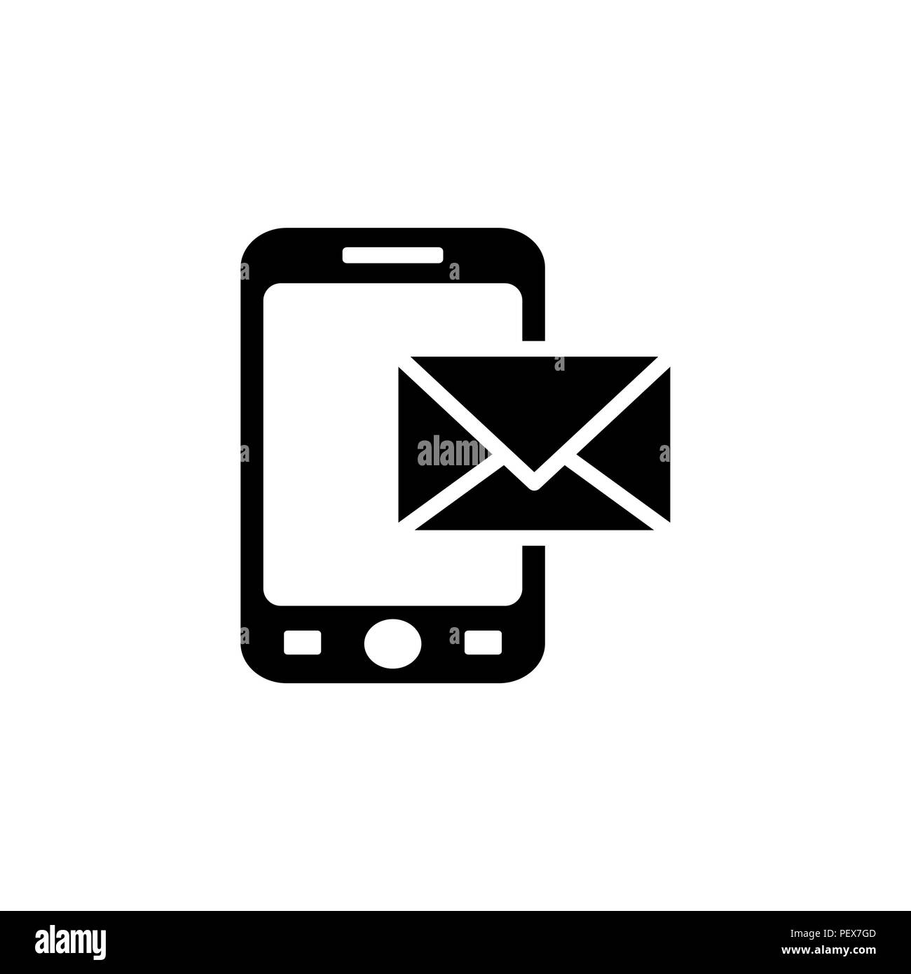 sms (mms) icon. vector illustration black on white background Stock ...