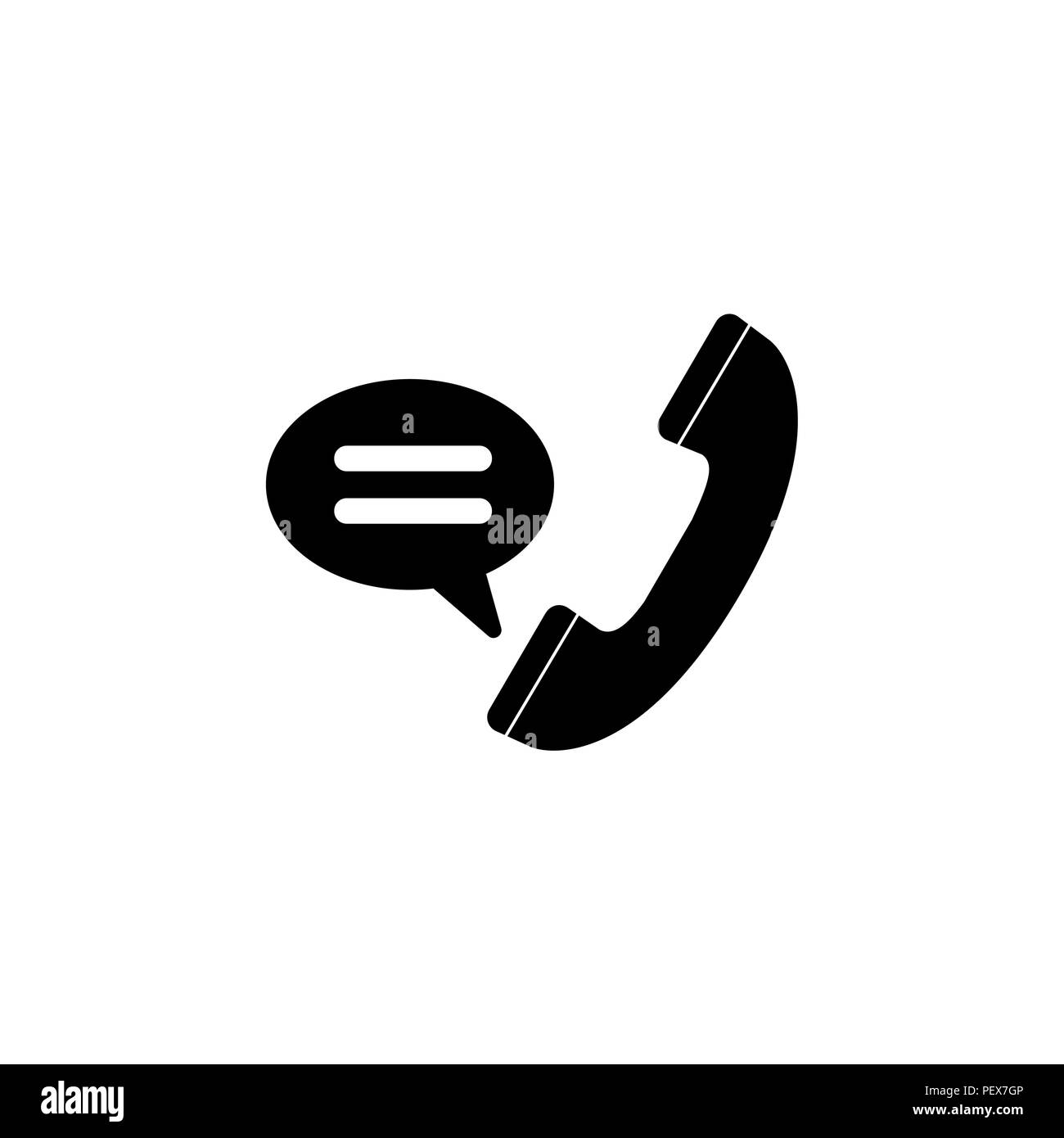 Telephone receiver vector icon black on white background Stock Vector ...