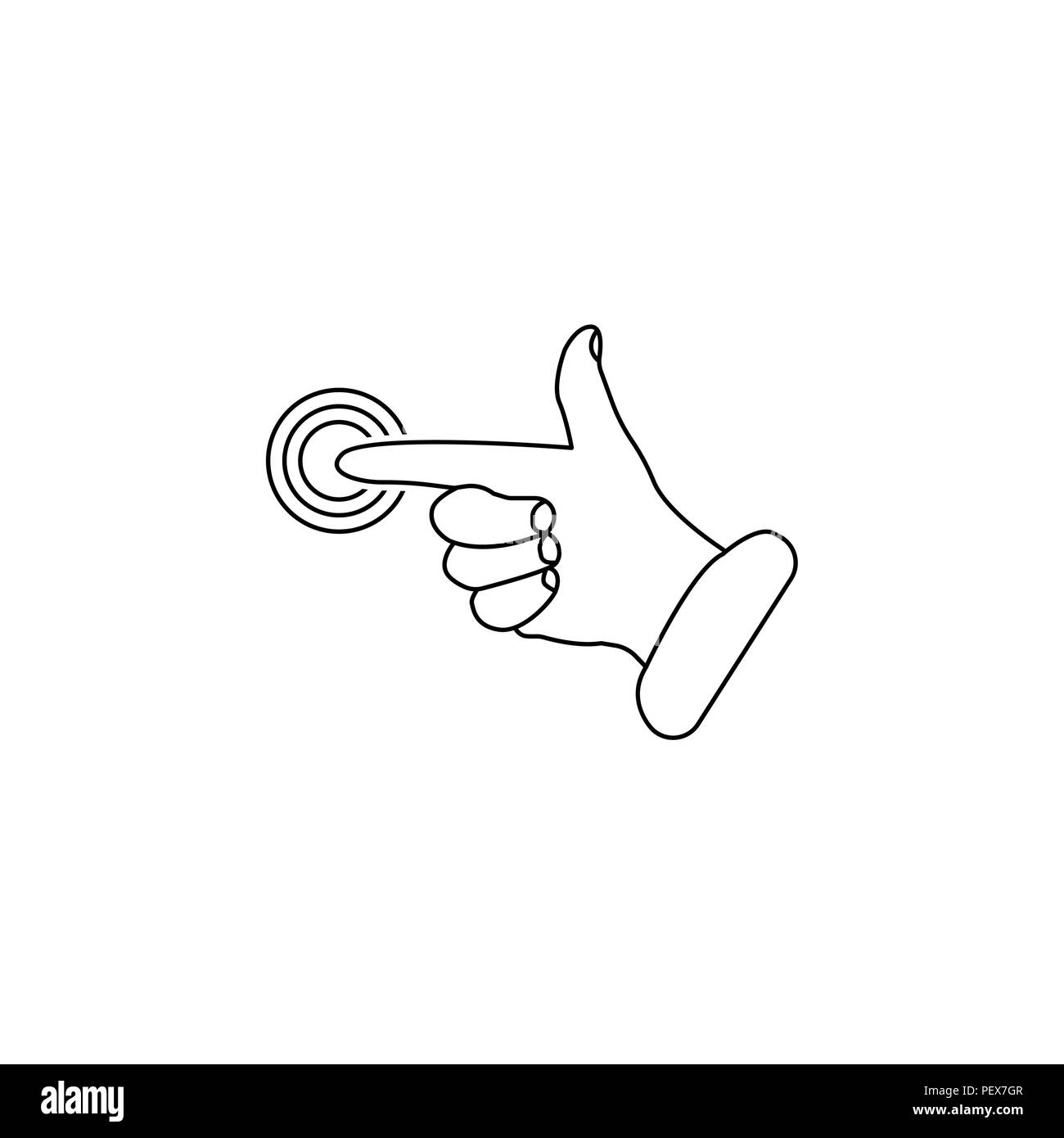 click, hand icon. vector illustration black on white background Stock ...