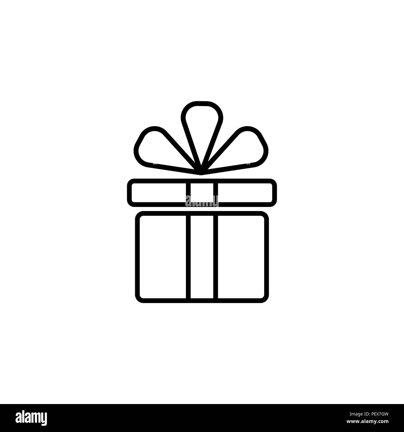 Present vector line icon black on white background Stock Vector Image ...