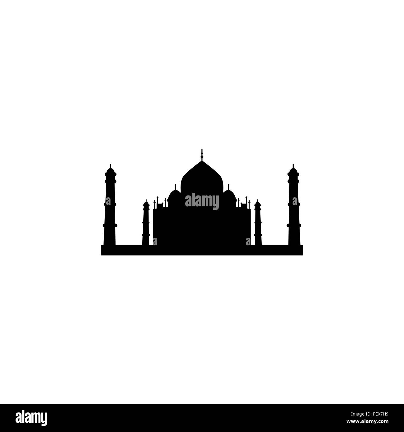 Taj Mahal silhouette icon. black on white background Stock Vector Image ...
