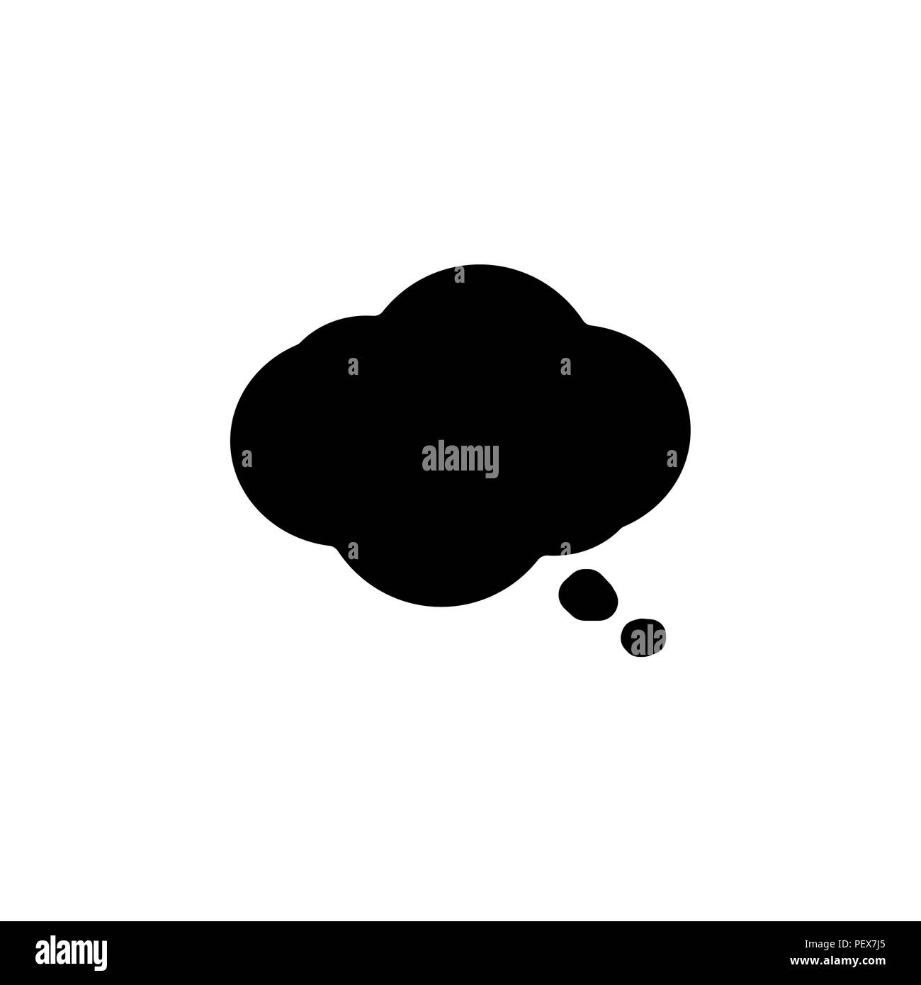 Cloud thinking icon black on white background Stock Vector Image & Art ...