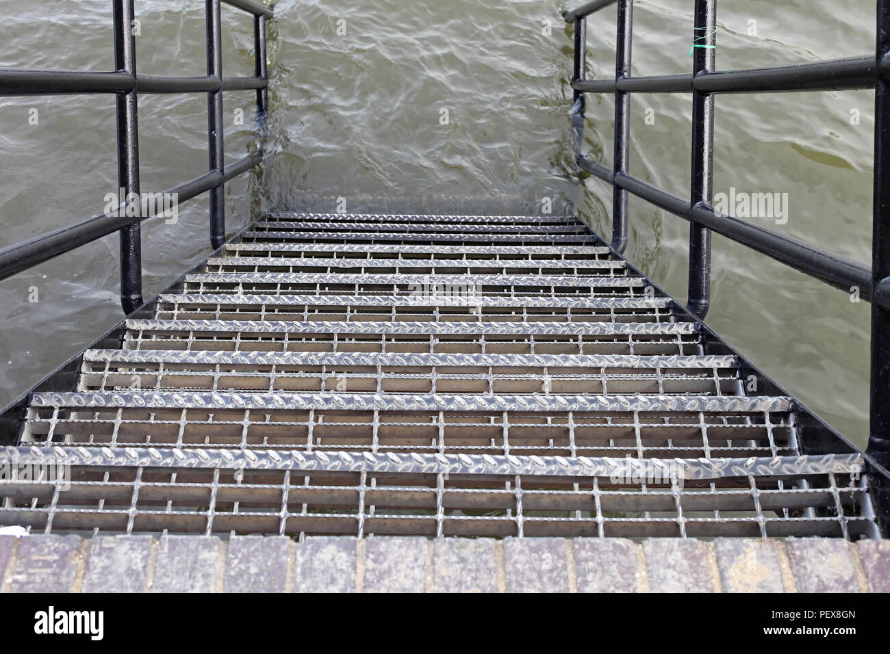 Water flood over staircase natural disaster Stock Photo - Alamy