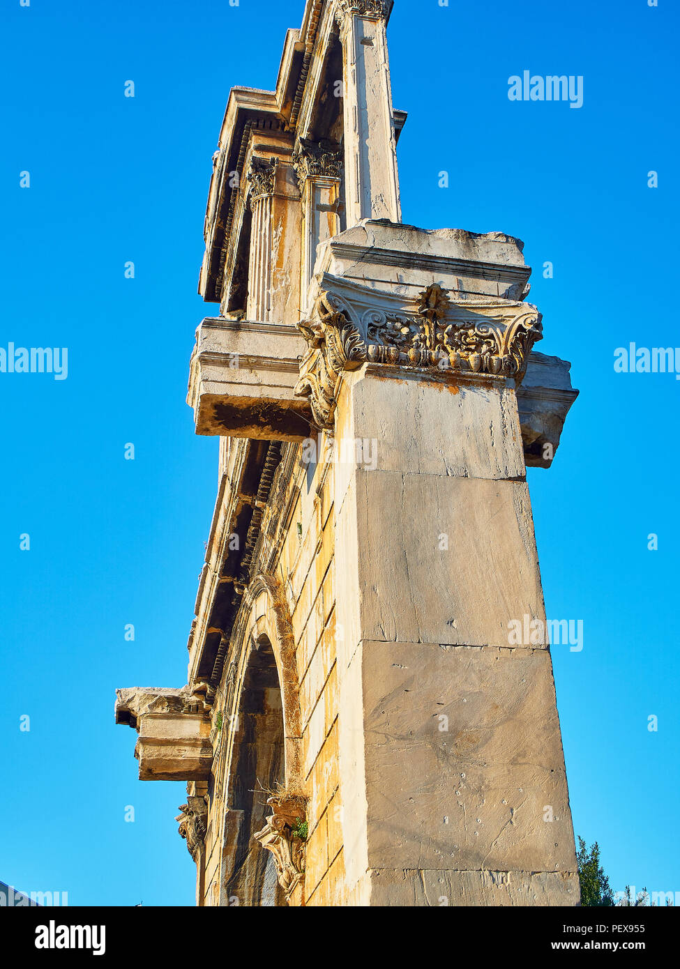 Arch of Hadrian or Hadrian`s gate, ancient monumental triumphal arched ...
