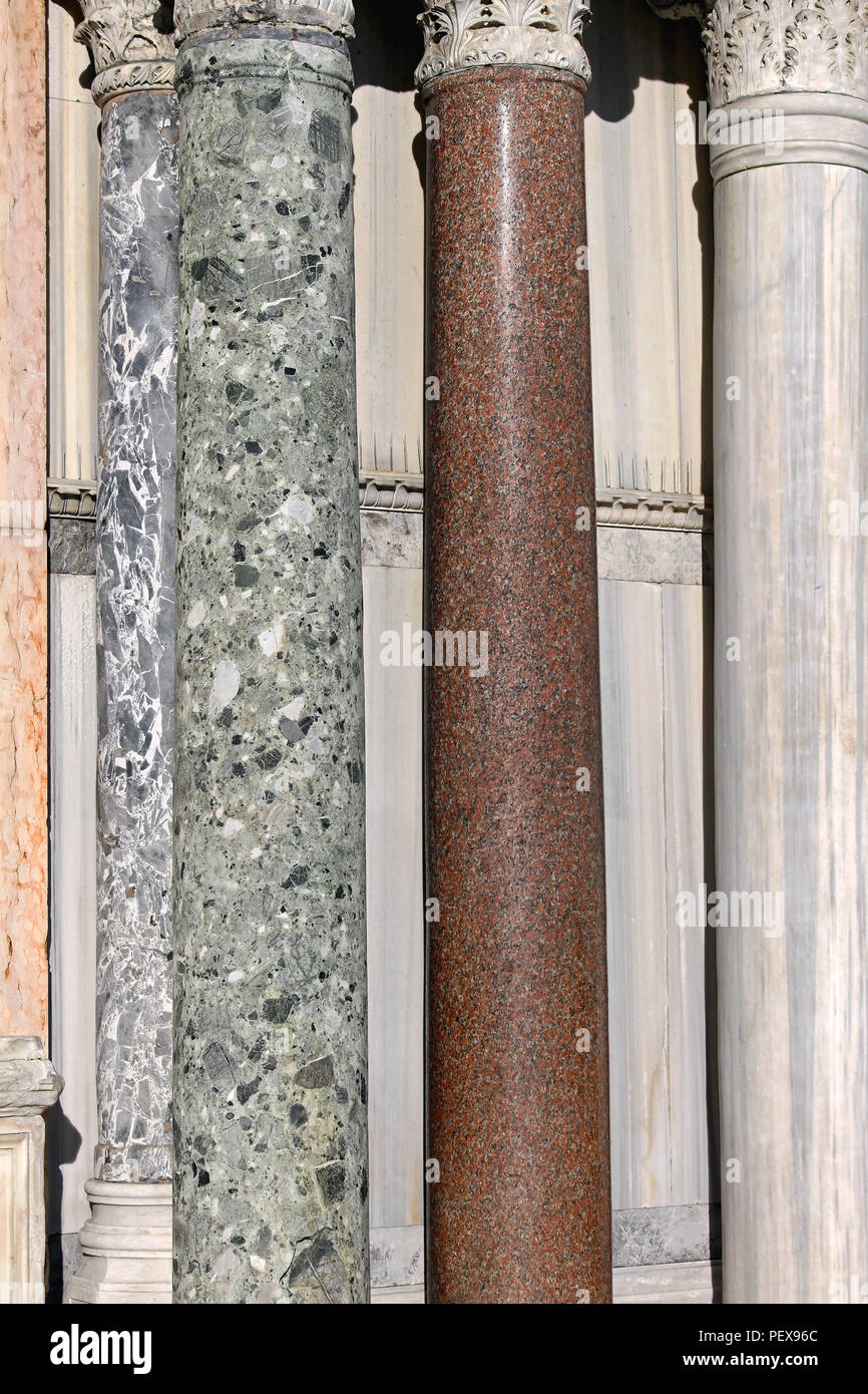 Medieval marble columns in Venice Stock Photo - Alamy