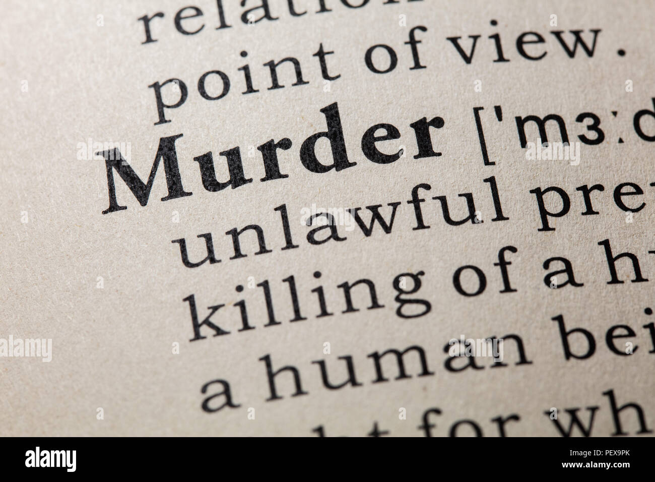 Fake Dictionary, Dictionary definition of the word murder. including ...