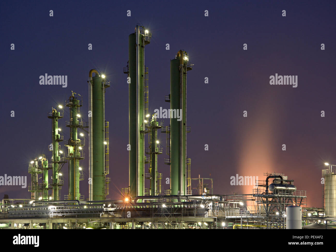 Colorful detail of a refinery and chemical plant Stock Photo - Alamy