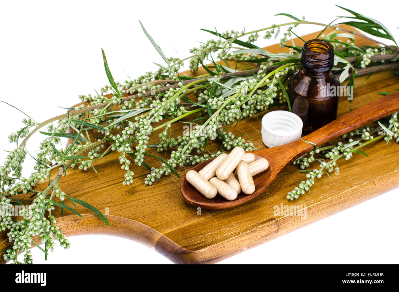 Natural herbal capsules from medicinal plants. Studio Photo Stock Photo ...