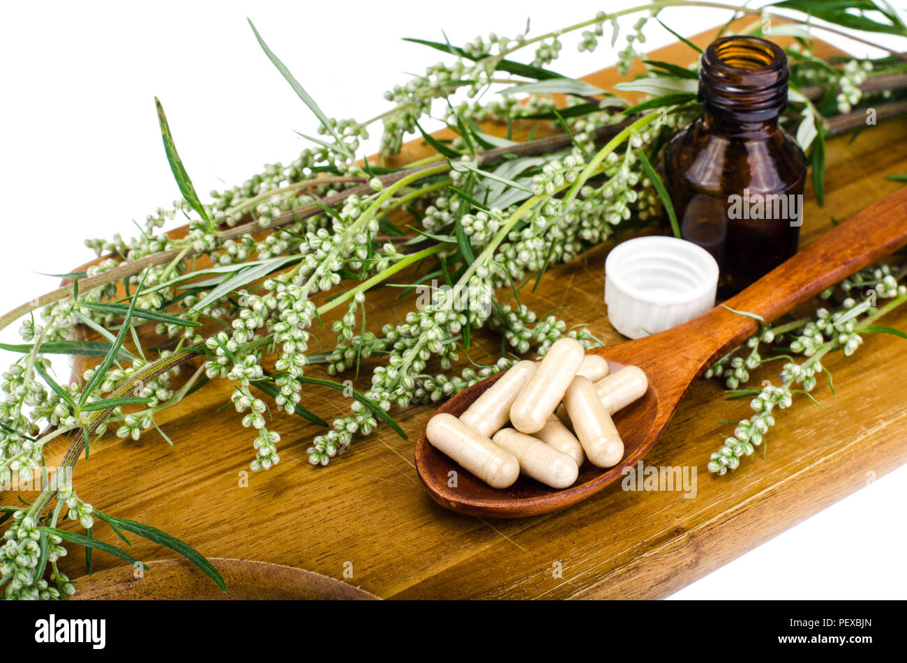 Natural herbal capsules from medicinal plants. Studio Photo Stock Photo ...