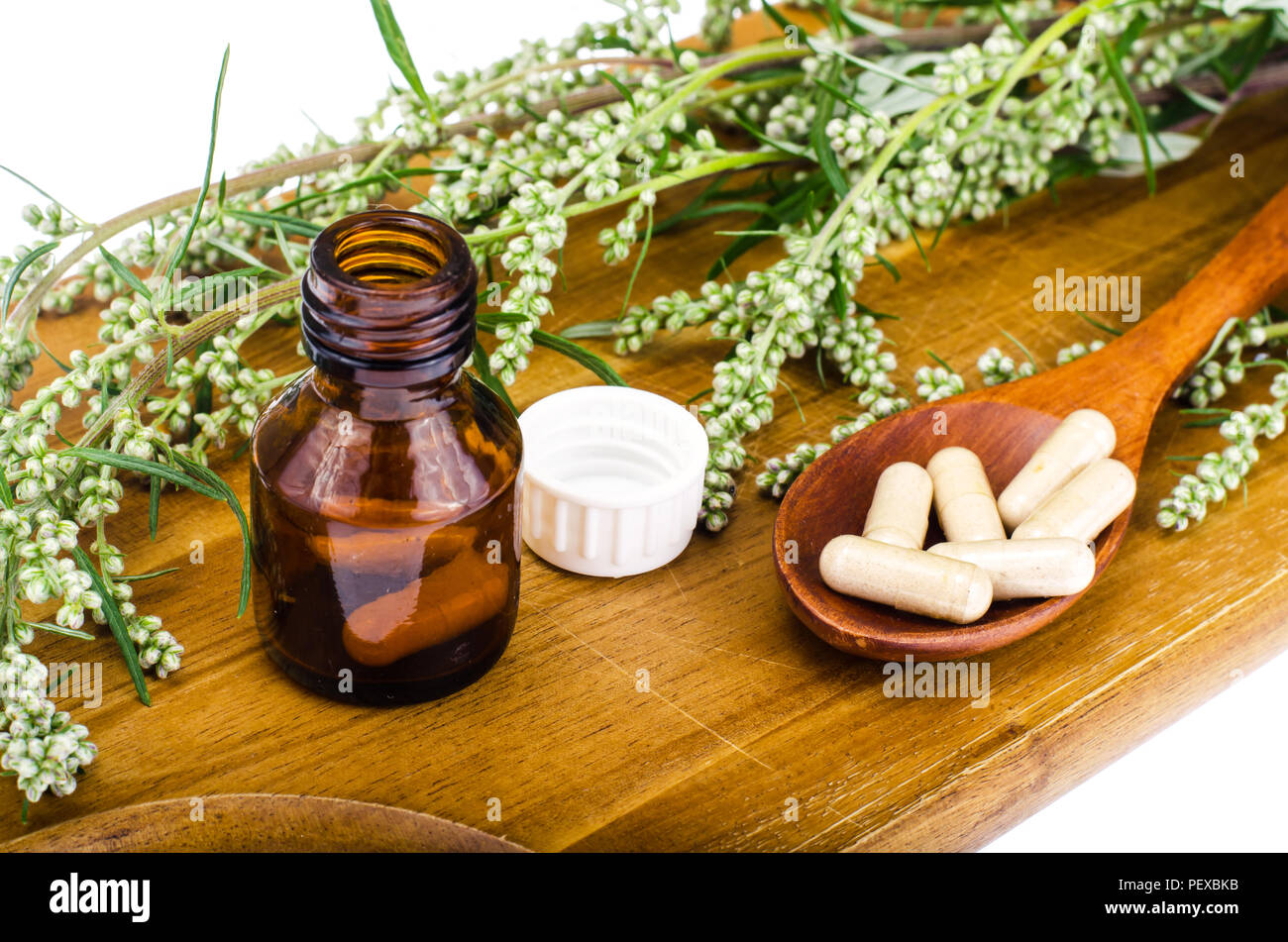 Natural herbal capsules from medicinal plants. Studio Photo Stock Photo ...