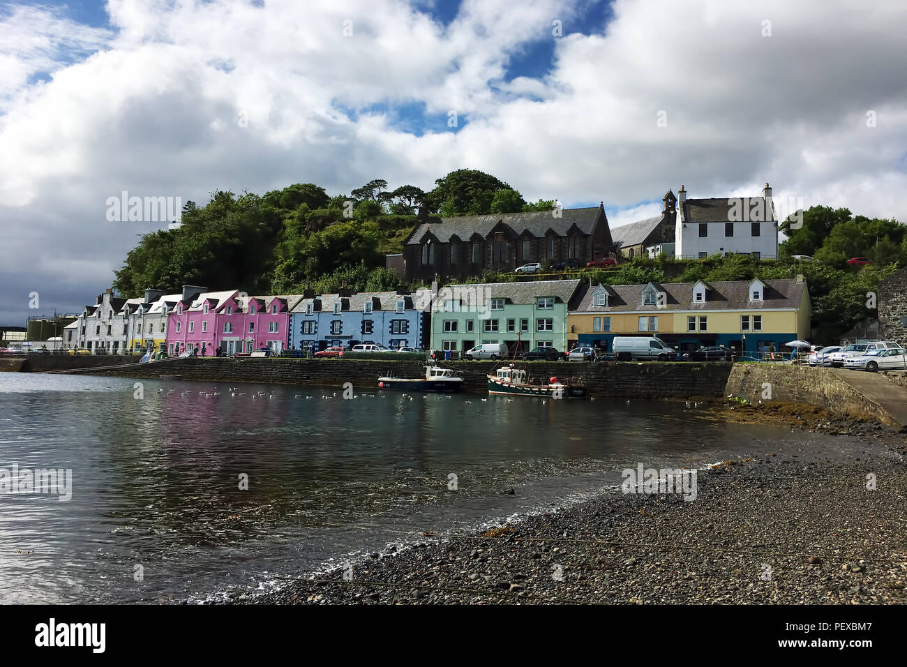 A Colorful buildings of Portree in Skye, Scotland Stock Photo - Alamy