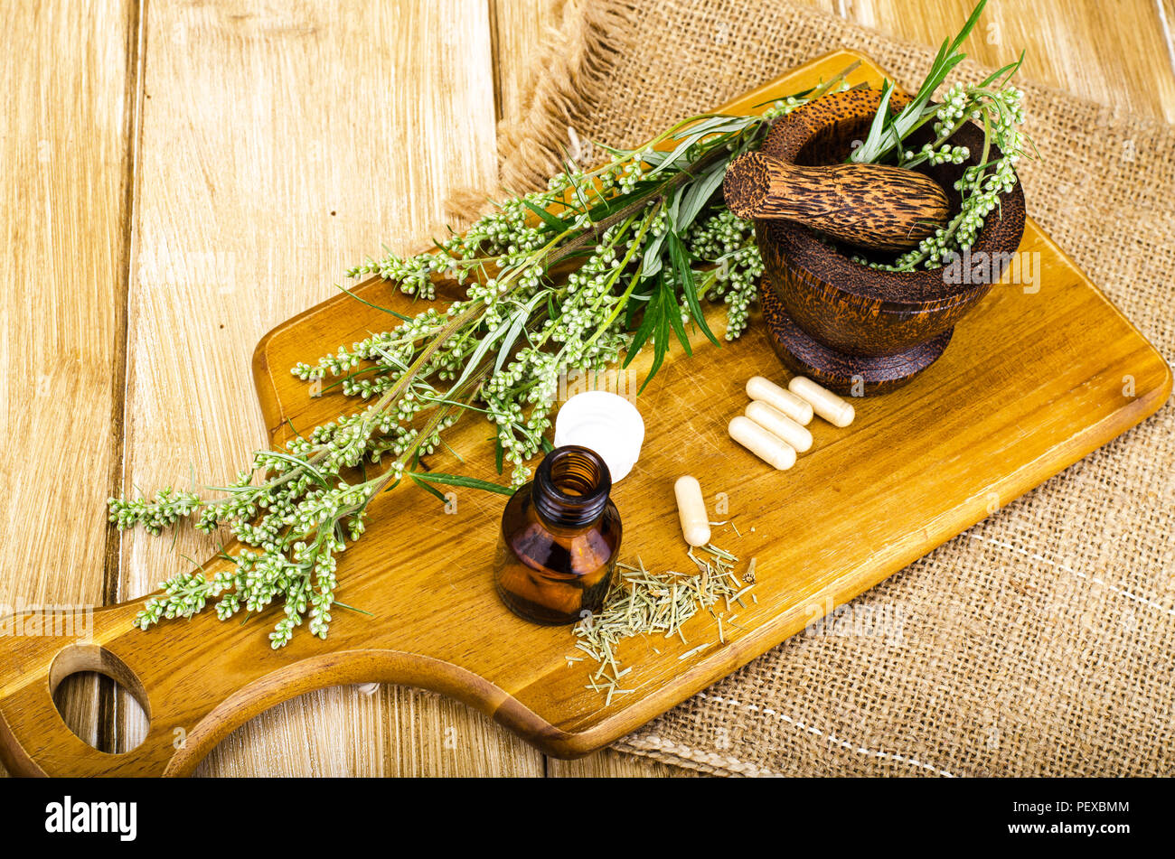 Natural herbal capsules from medicinal plants. Studio Photo Stock Photo ...