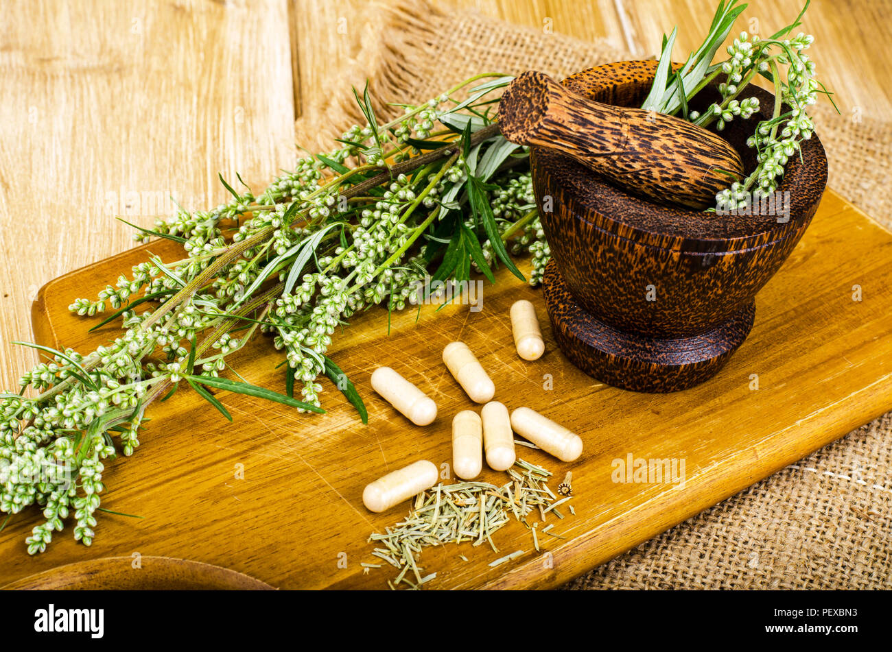 Natural herbal capsules from medicinal plants. Studio Photo Stock Photo ...