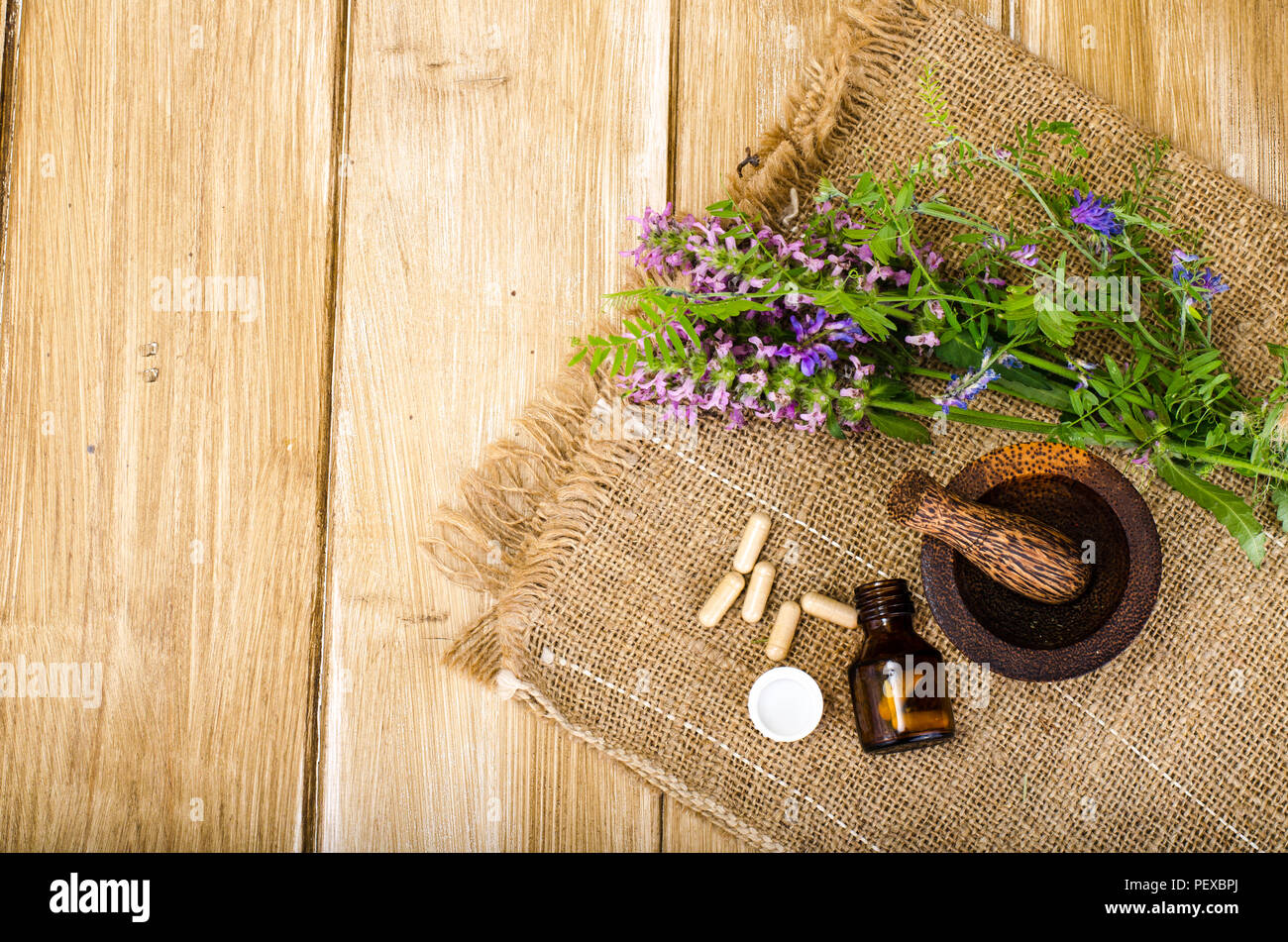 Natural herbal capsules from medicinal plants. Studio Photo Stock Photo ...