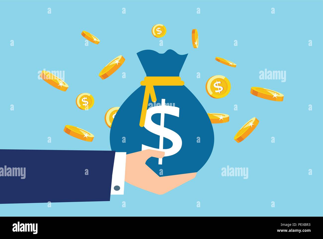 Money bag in hand hi-res stock photography and images - Alamy