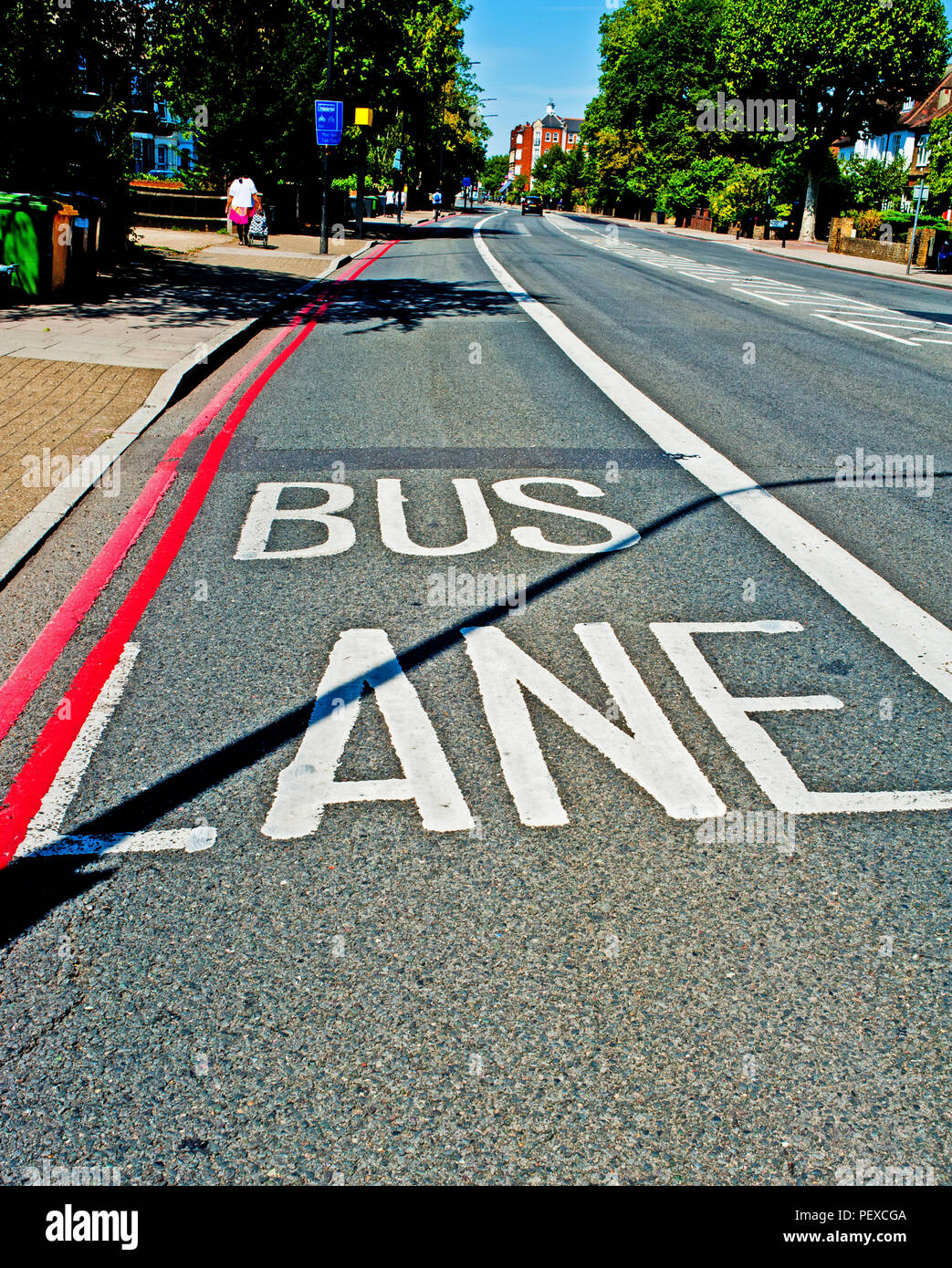 Bus lane road markings hi-res stock photography and images - Alamy