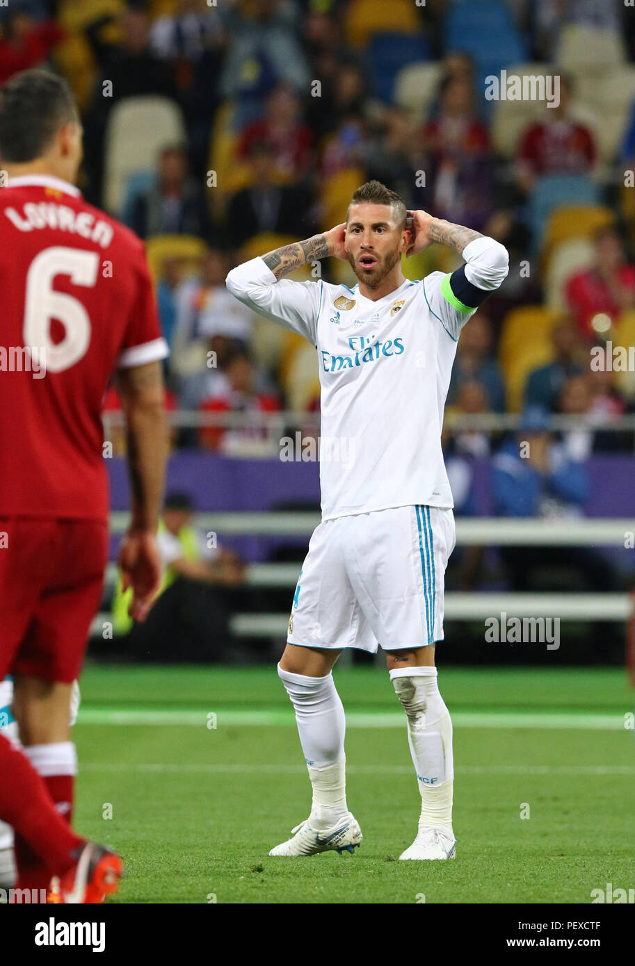 KYIV, UKRAINE - MAY 26, 2018: Portrait of Real Madrid player Sergio ...