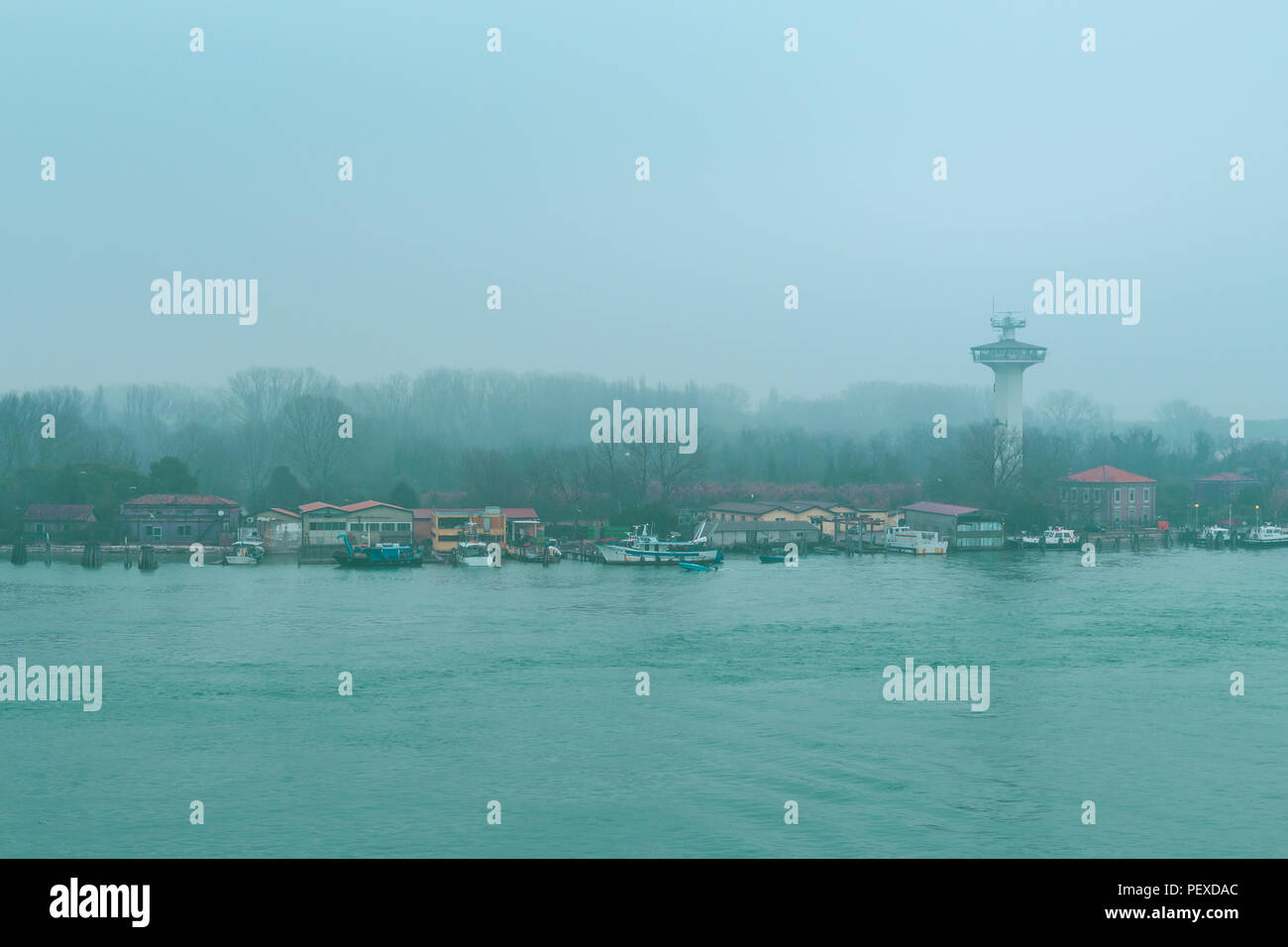 Spooky mist island in Venice Italy Stock Photo - Alamy