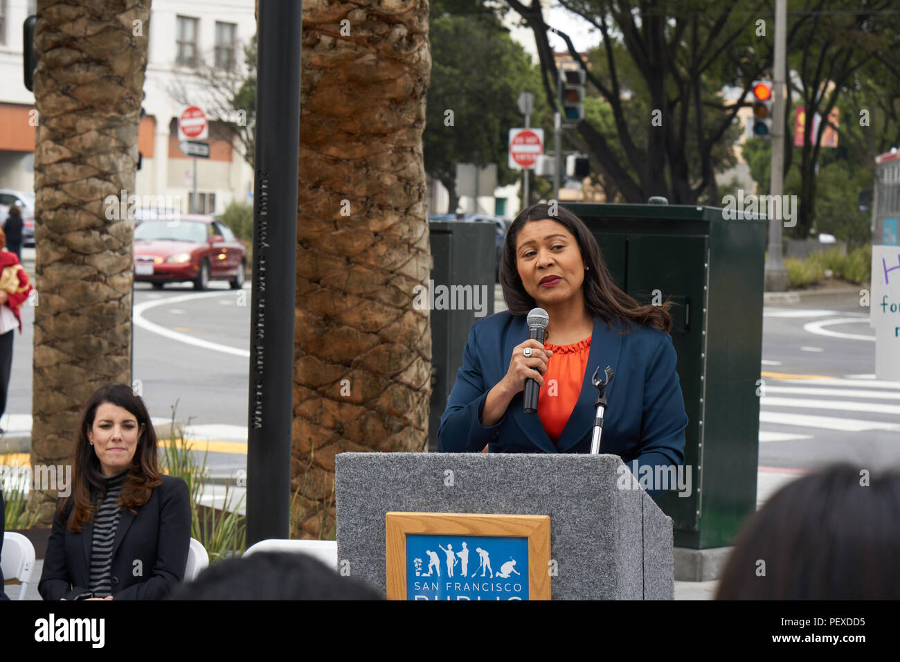 San Francisco Mayor London Breed at Ribbon cutting ceremony, Masonic ...