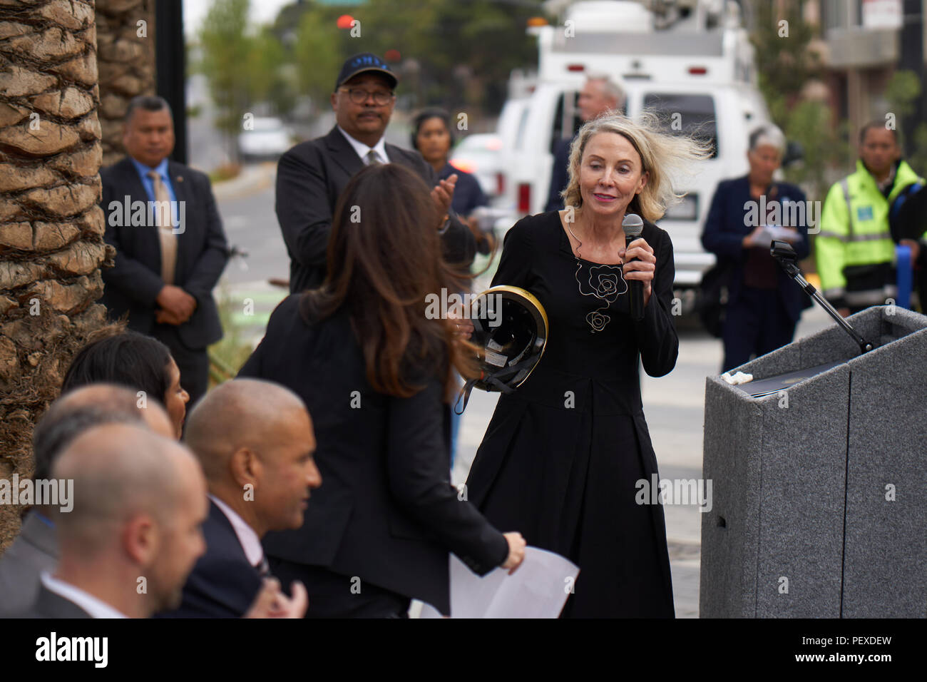 Ribbon cutting ceremony, Masonic corridor and plaza overhaul Stock ...