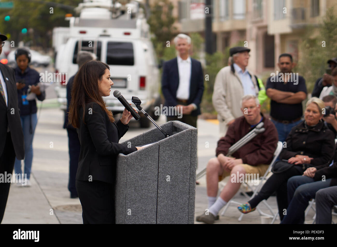 Ribbon cutting ceremony, Masonic corridor and plaza overhaul Stock ...