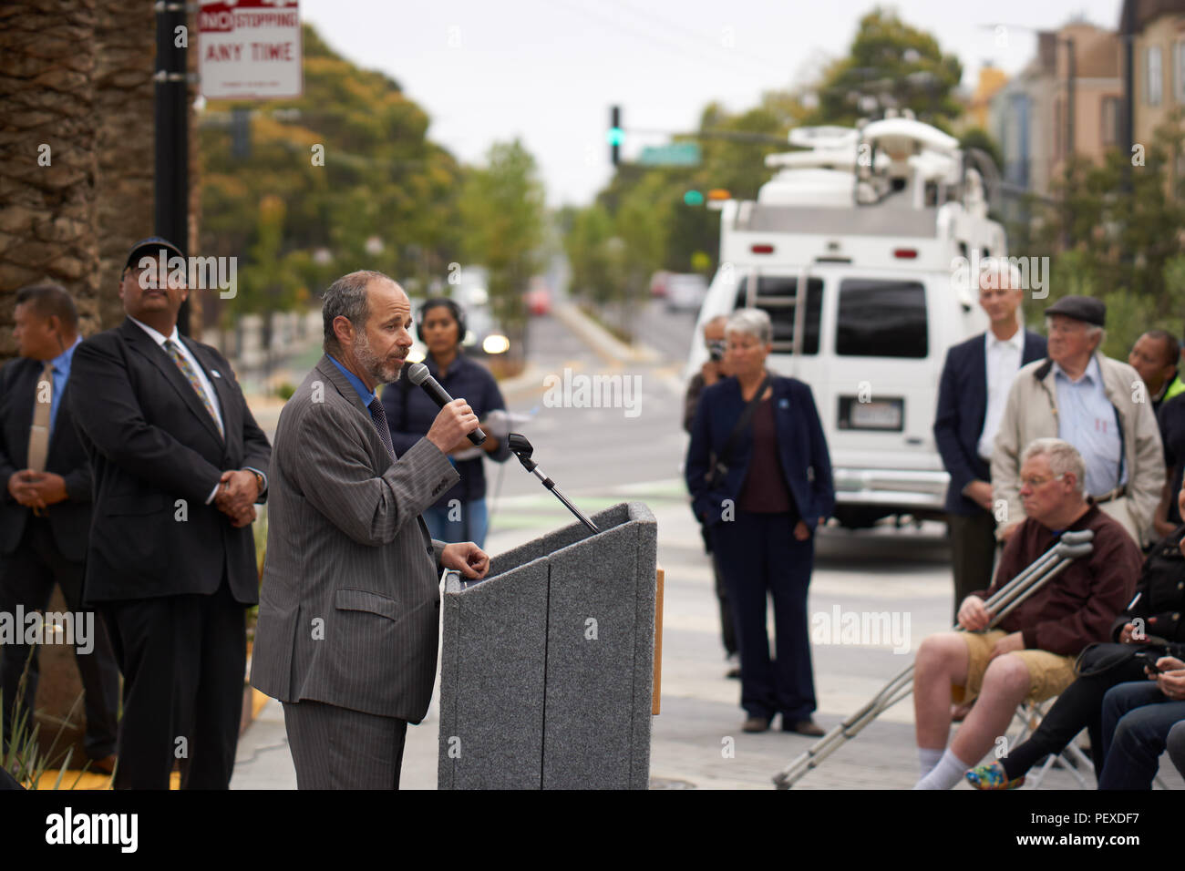Ribbon cutting ceremony, Masonic corridor and plaza overhaul Stock ...