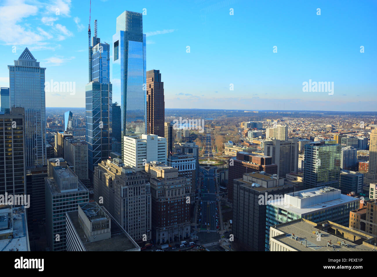 Philadelphia, Pennsylvania Skyline on a Sunny Day Stock Photo - Alamy
